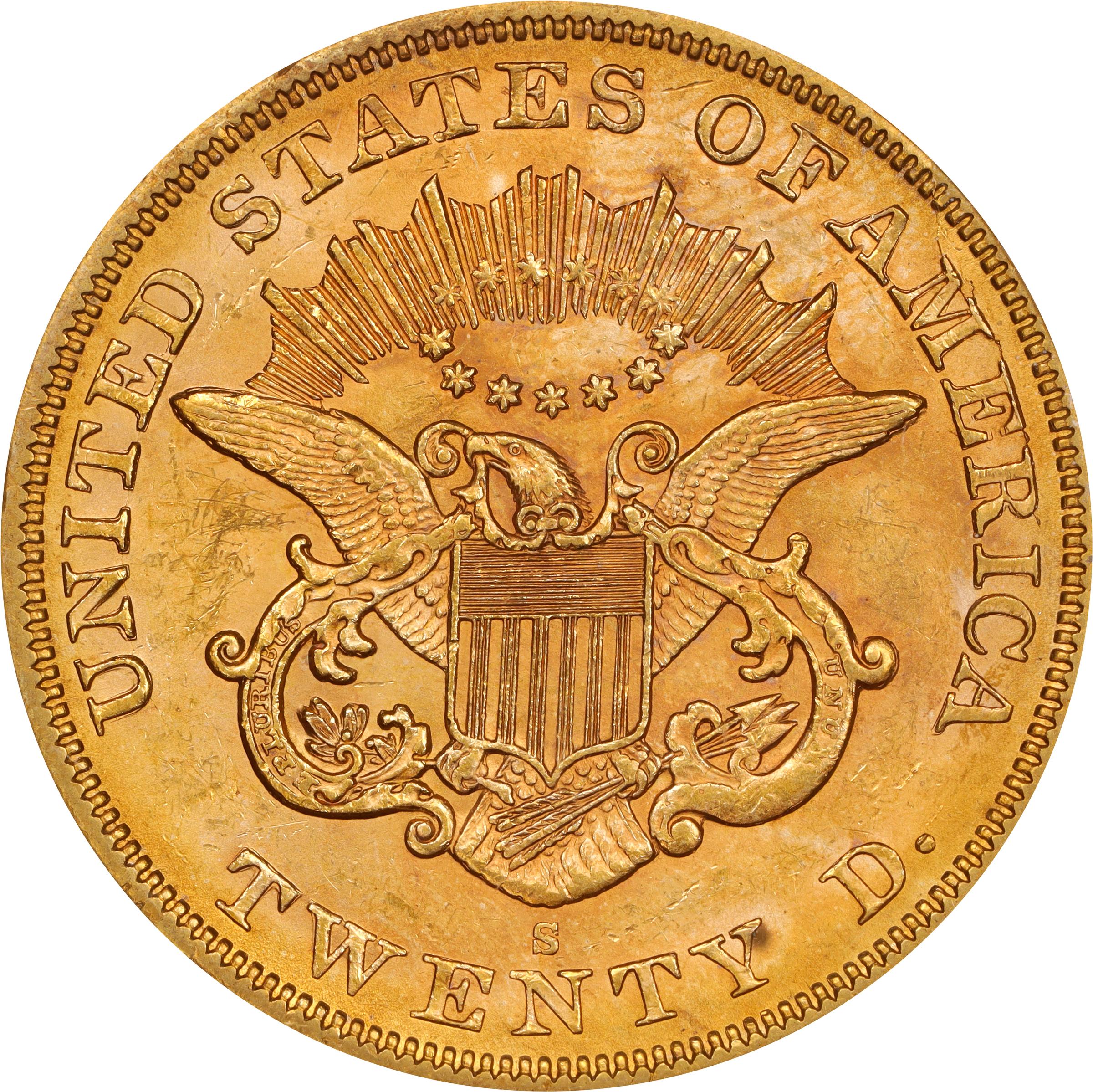 Collectors Corner - 1864-S $20 MS61 PCGS - #65291963